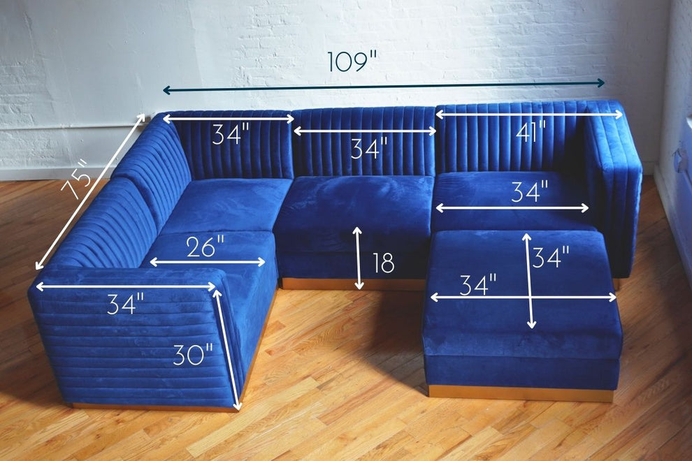 Eloquence 5-Piece Modern Sofa Sectional – Brooklyn Space Mid-Century ...